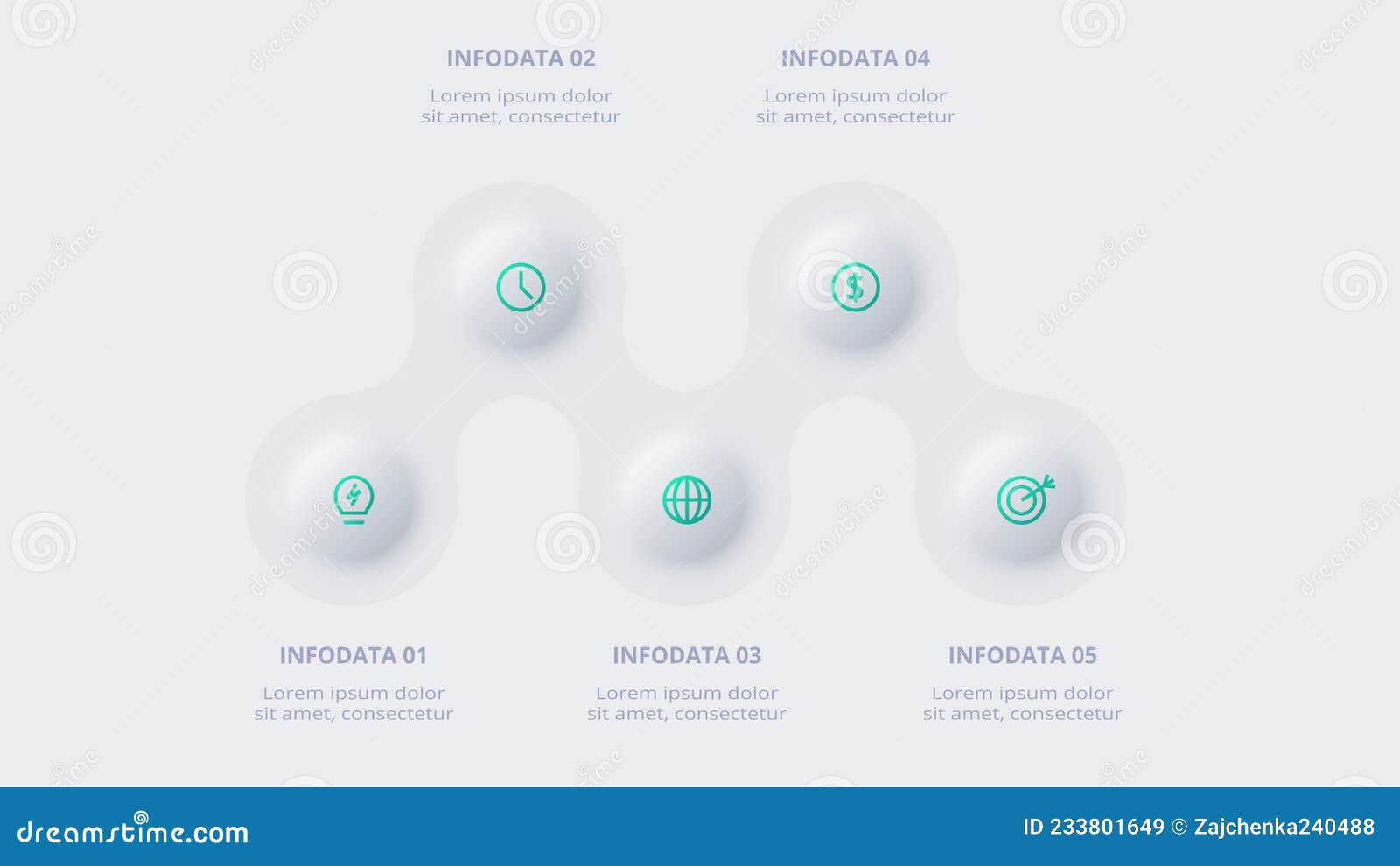 Neumorphic Flow Chart Infographic. Creative Concept for Infographic ...