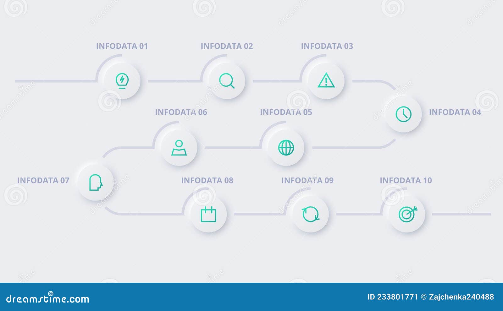 Neumorphic Flow Chart Infographic. Creative Concept for Infographic ...