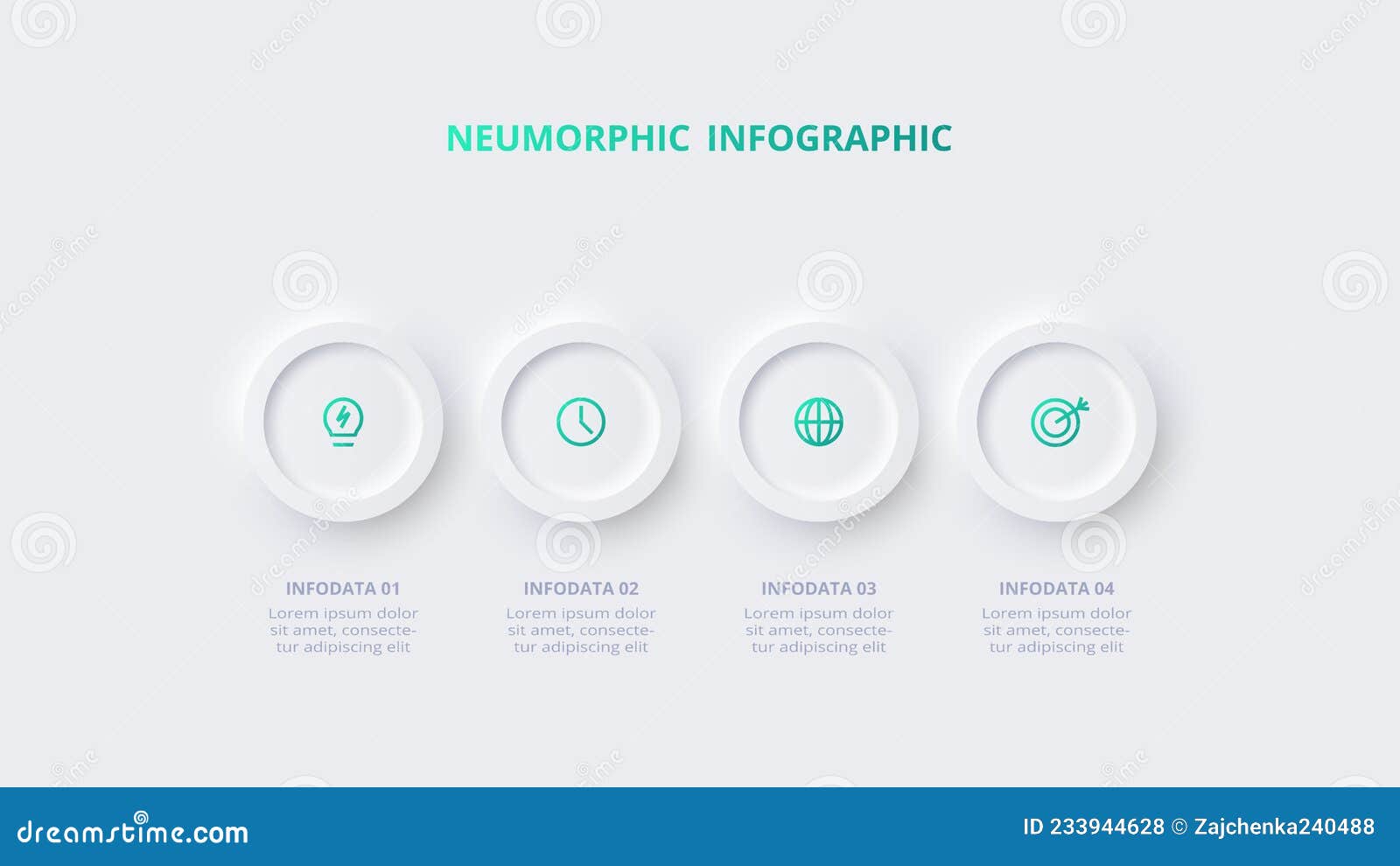 Neumorphic Flow Chart Infographic. Creative Concept for Infographic ...