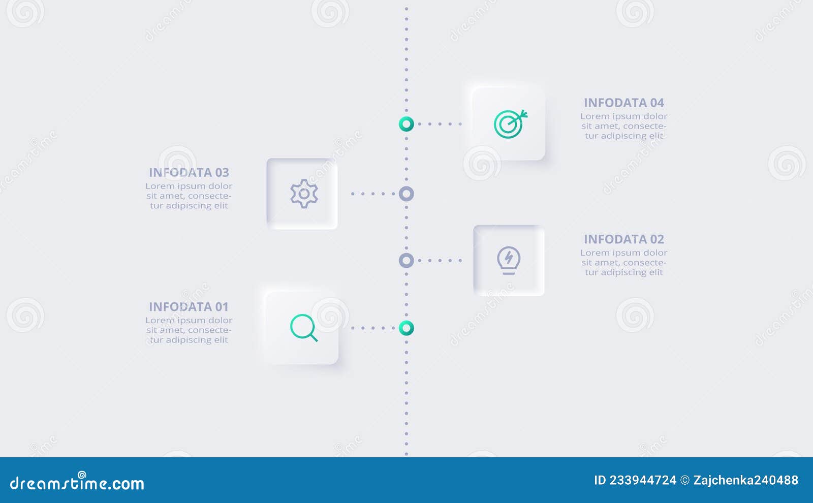 Neumorphic Flow Chart Infographic. Creative Concept for Infographic ...