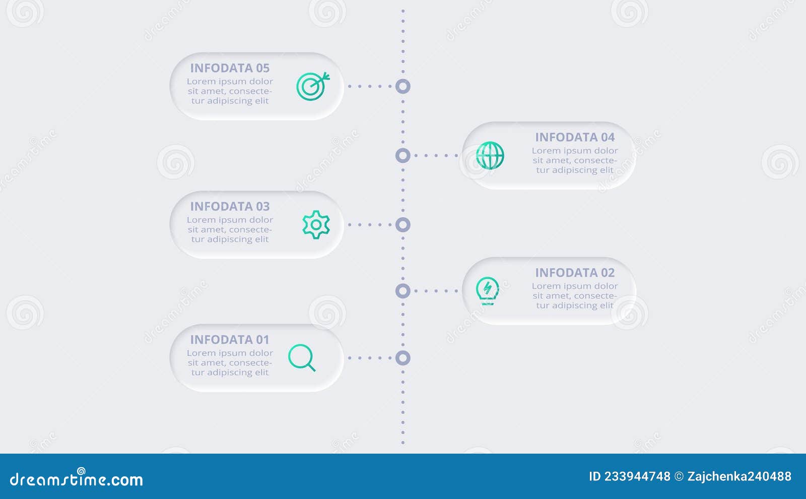 Neumorphic Flow Chart Infographic. Creative Concept for Infographic ...