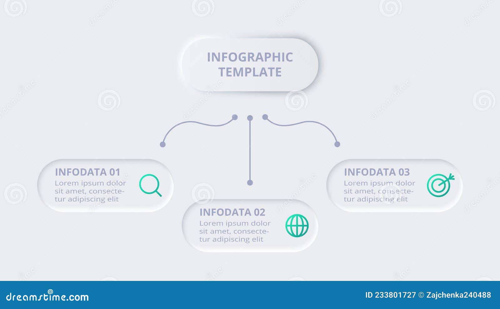 Neumorphic Flow Chart Infographic. Creative Concept for Infographic ...