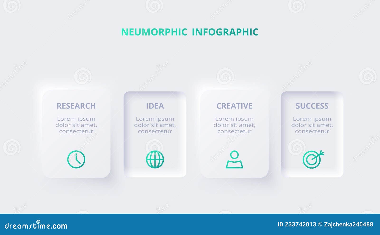 Neumorphic Flow Chart Infographic. Creative Concept for Infographic ...