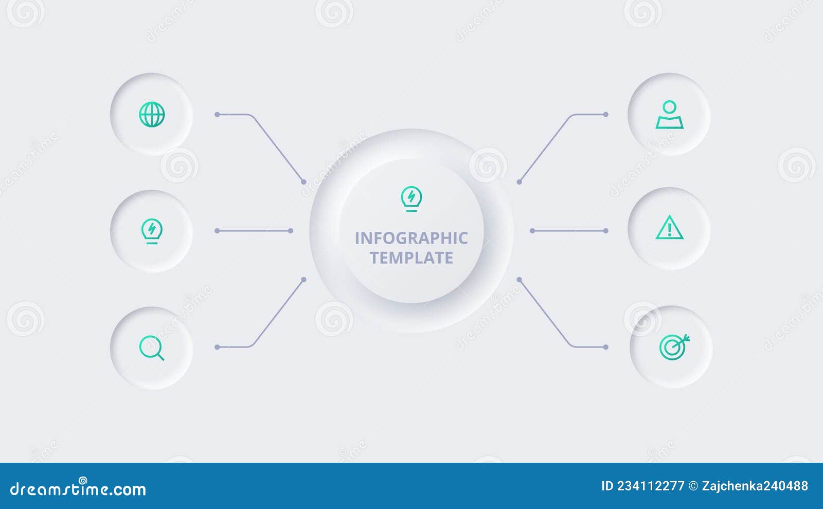 Neumorphic Flow Chart Infographic. Creative Concept for Infographic ...