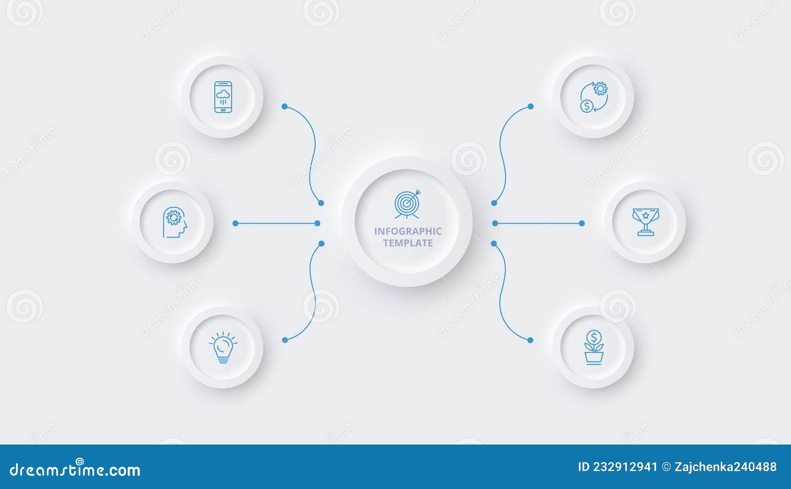 Neumorphic Flow Chart Infographic. Creative Concept for Infographic ...