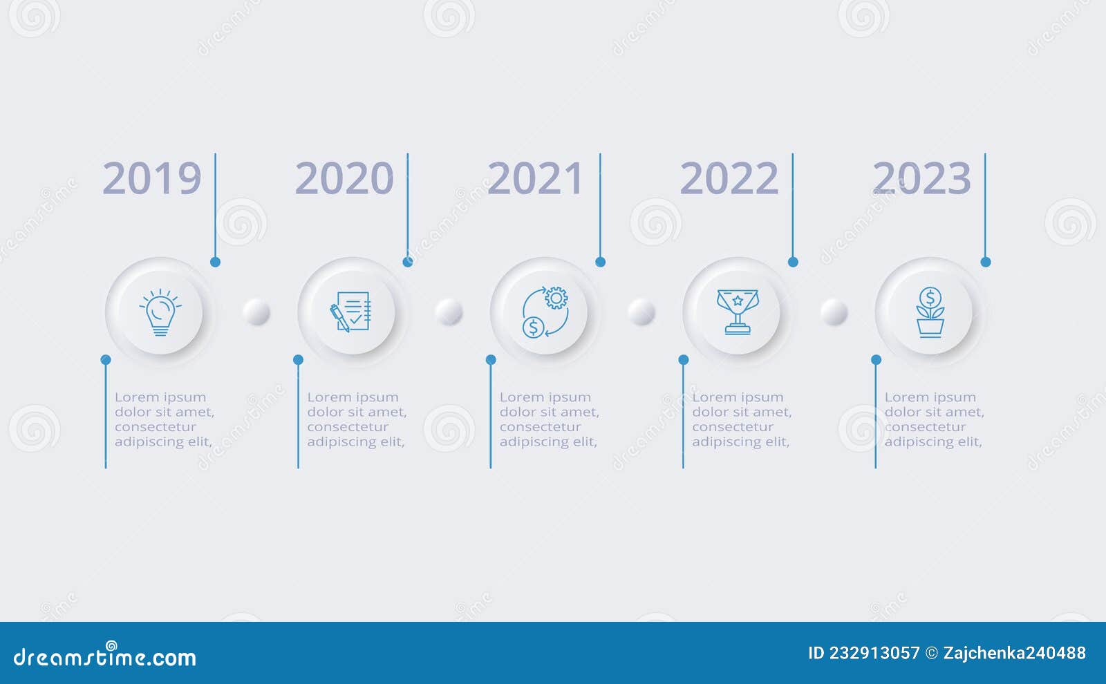 Neumorphic Flow Chart Infographic. Creative Concept for Infographic ...