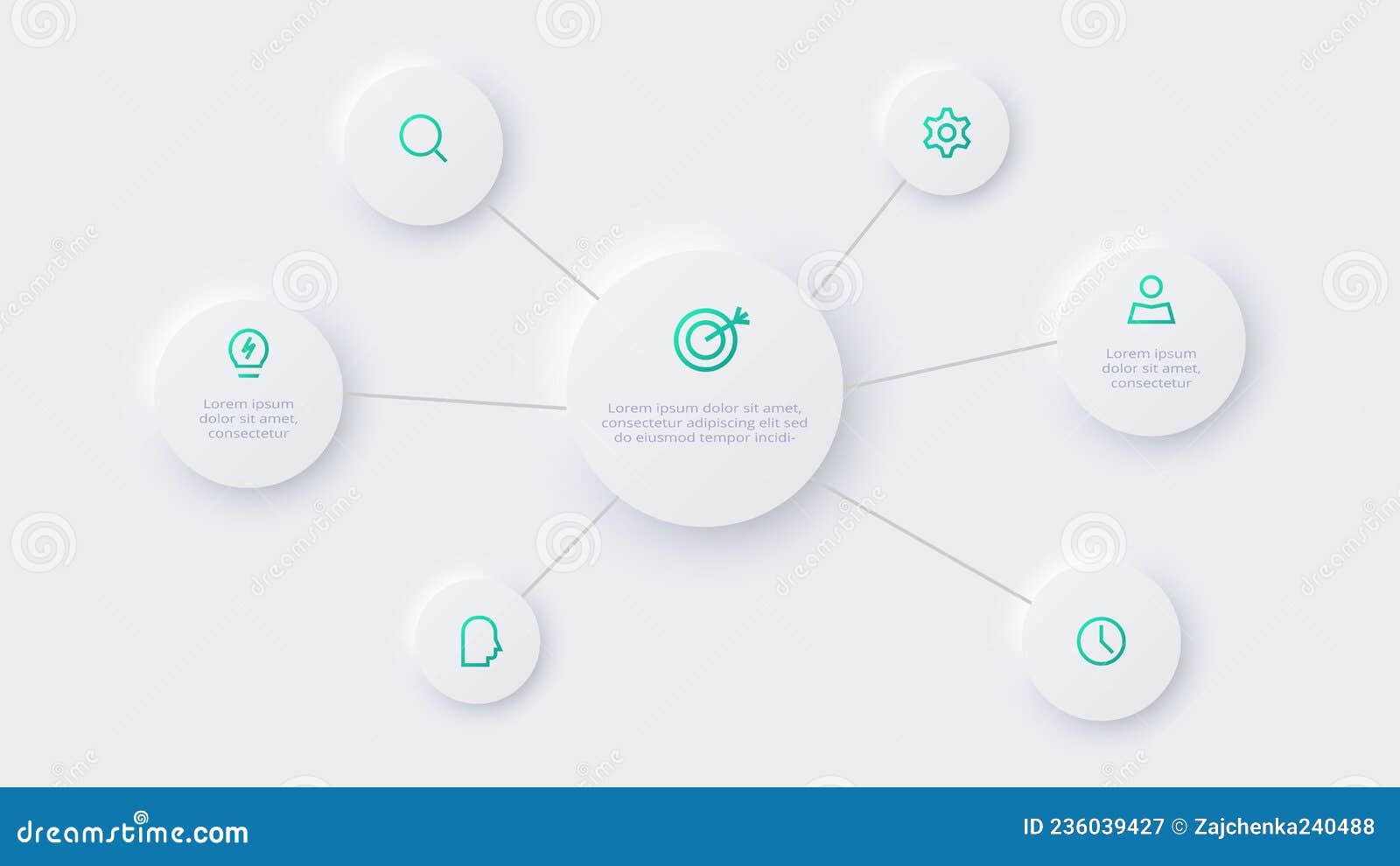 Neumorphic Flow Chart Infographic. Creative Concept for Infographic ...