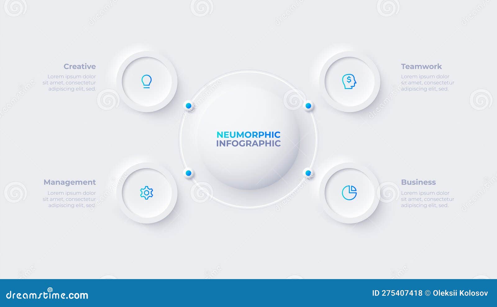 Neumorphic Flow Chart Bank Infographic. Creative Concept For ...