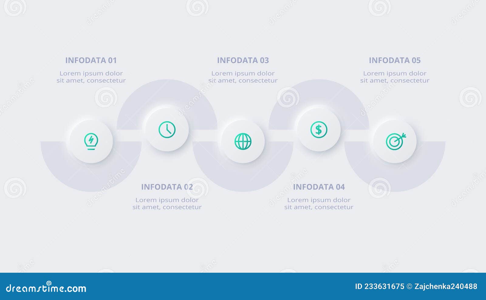 Neumorphic Flow Chart Infographic. Creative Concept for Infographic ...