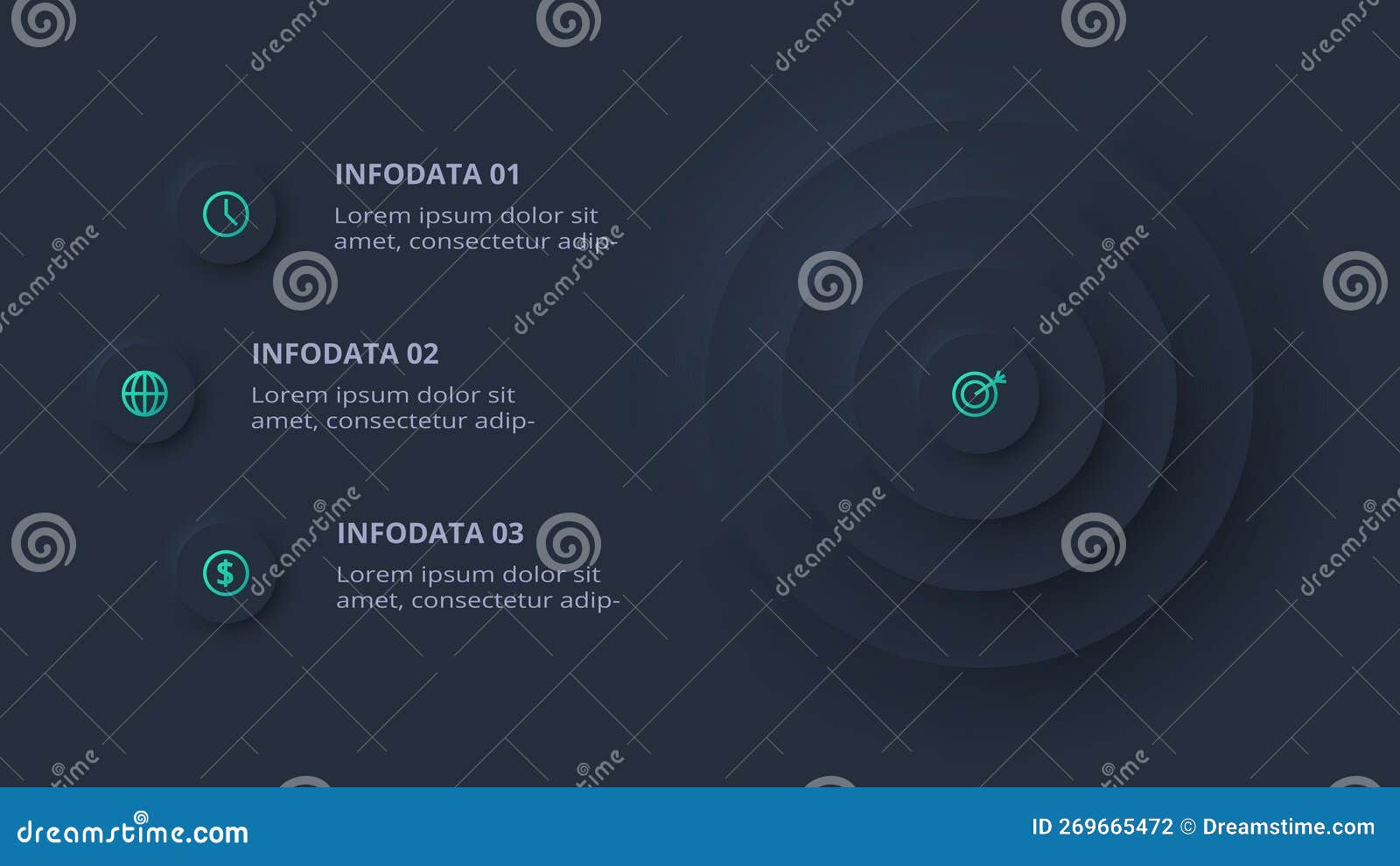Neumorphic Flowchart Dark Iinfographic. Creative Concept for ...