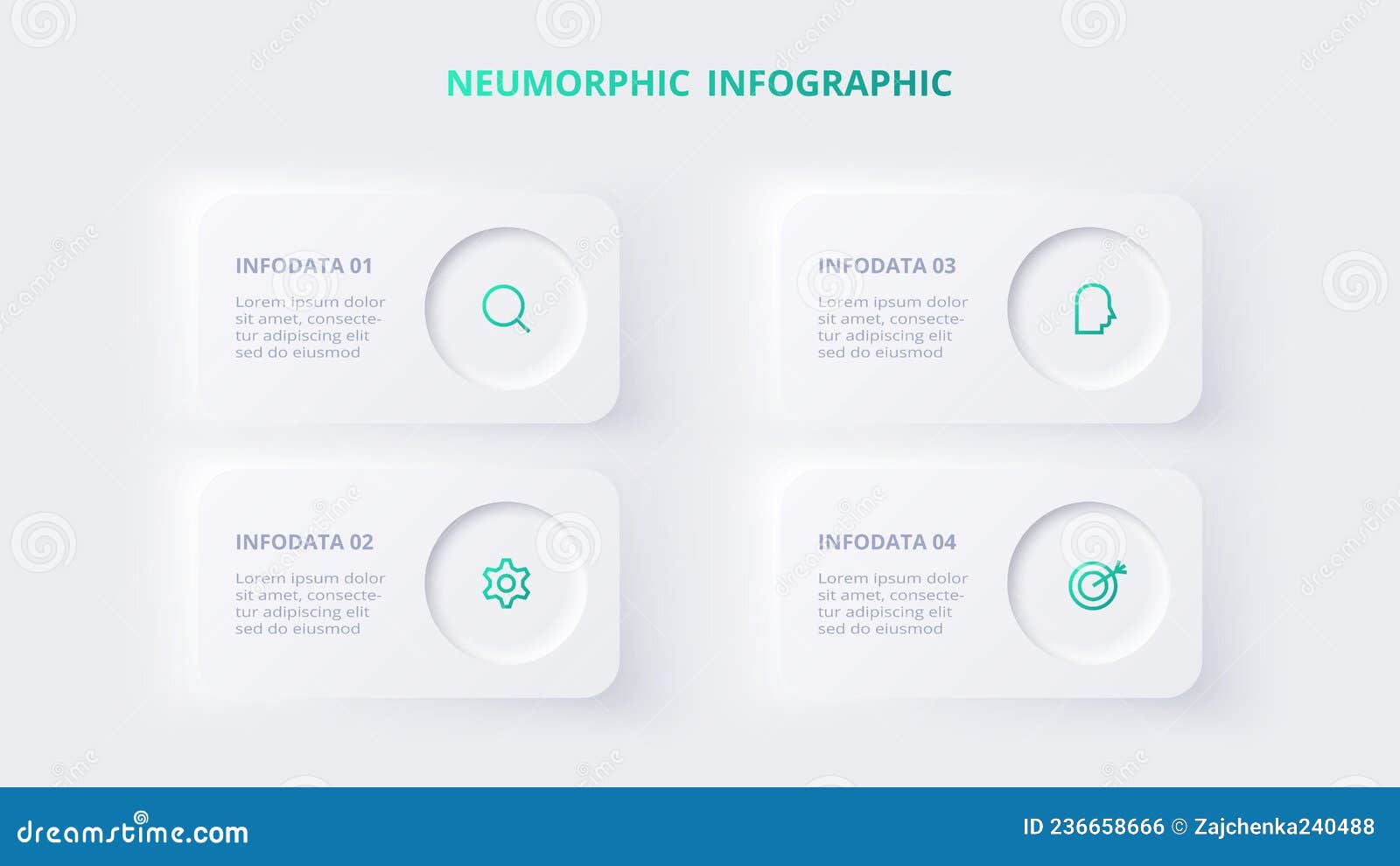 Neumorphic Flowchart Infographic. Creative Concept for Infographic with ...