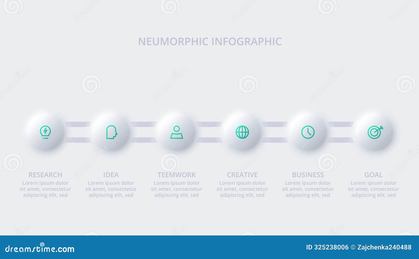 Neumorphic Flowchart Infographic. Creative Concept for Infographic with ...