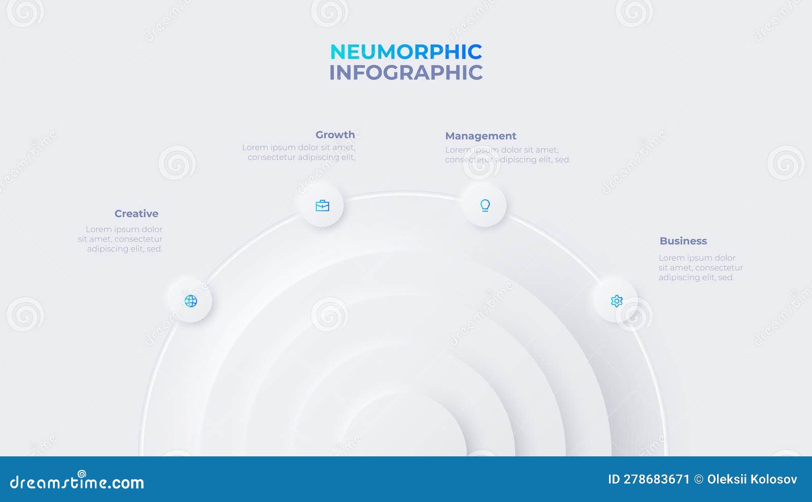 Neumorphic Infographic Pyramid. Business Data Visualization With 4 ...