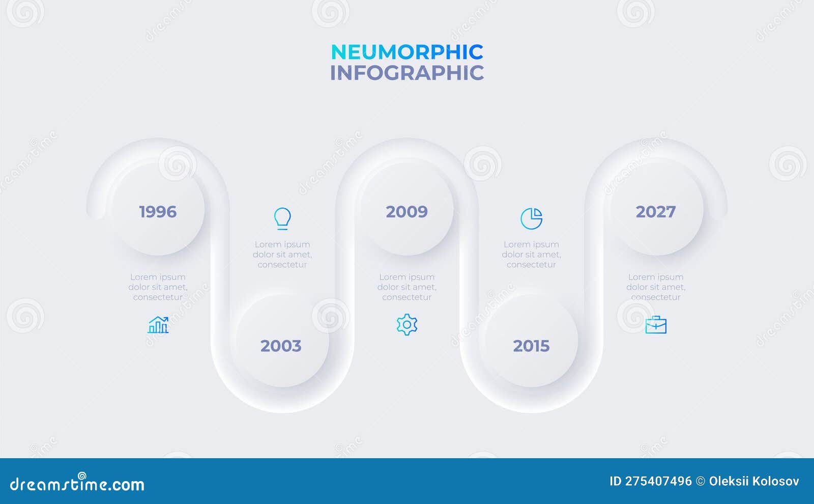 Timeline Neumorphic Vector Infographic Timeline. 3 Steps. Presentation ...