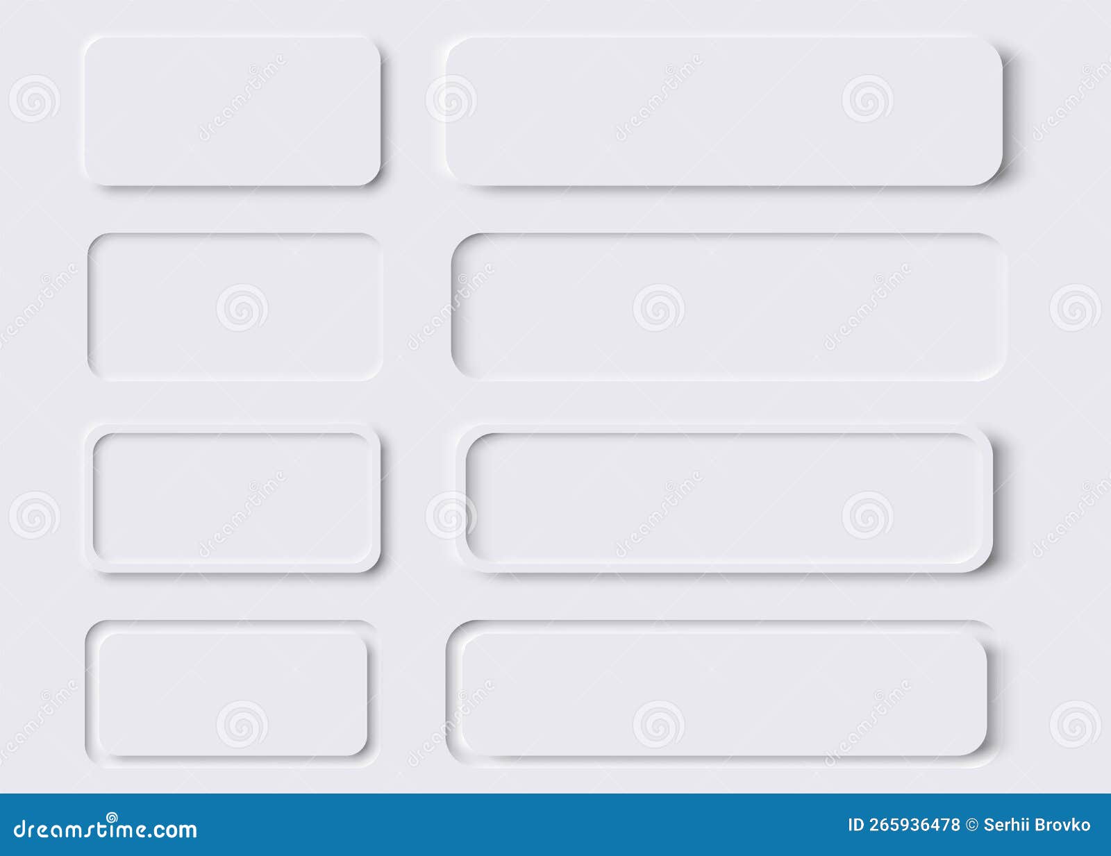 Neumorphic Rectangle. Set of Neumorphic UI Design Elements Stock Vector ...