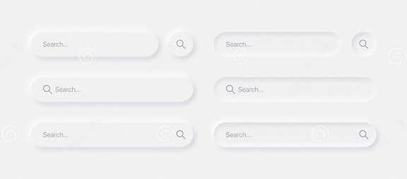 Neumorphic Search Bars Light UI Design Elements Set Vector Stock Vector - Illustration of ...