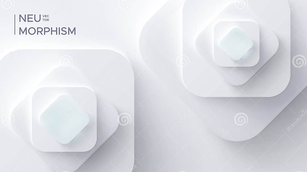 Neumorphic Soft and Bright Design with Geometric Shapes. Stock Vector ...