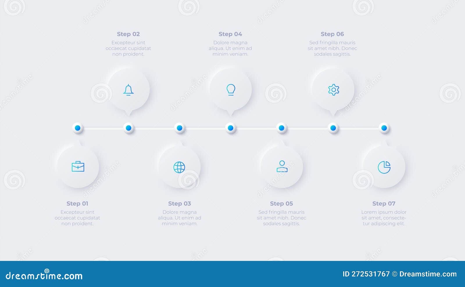 Timeline Neumorphic Vector Infographic Timeline. 3 Steps. Presentation ...