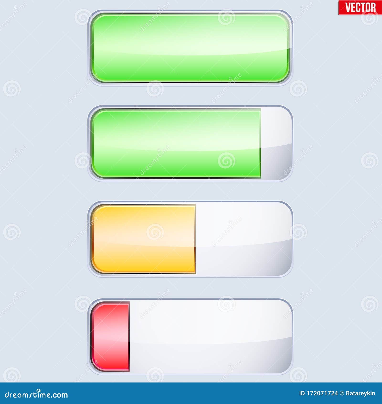 Neumorphic UI Battery Set Vector Illustration | CartoonDealer.com ...