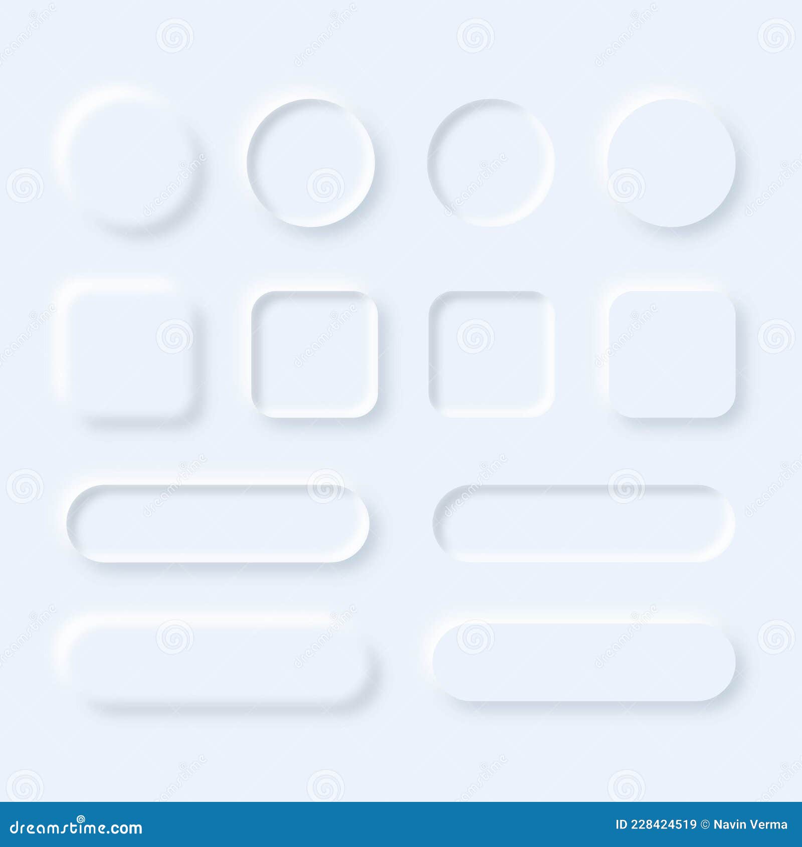Neumorphic UI Button Set Vector Illustration | CartoonDealer.com #172071748