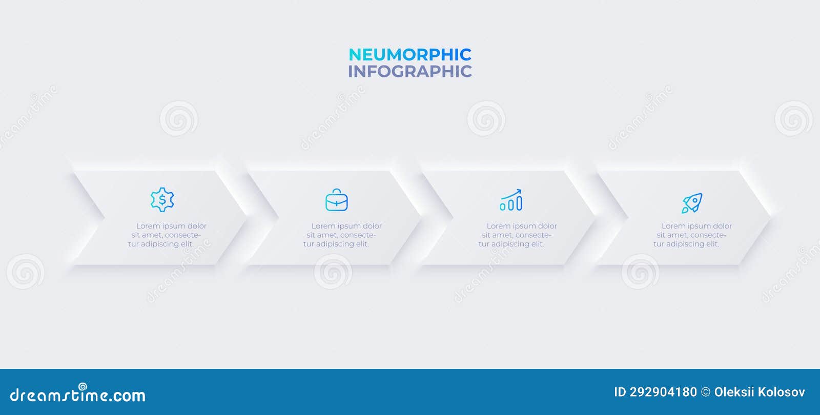 Neumorphic Vector Infographic. Presentation Slide Template. Squares ...