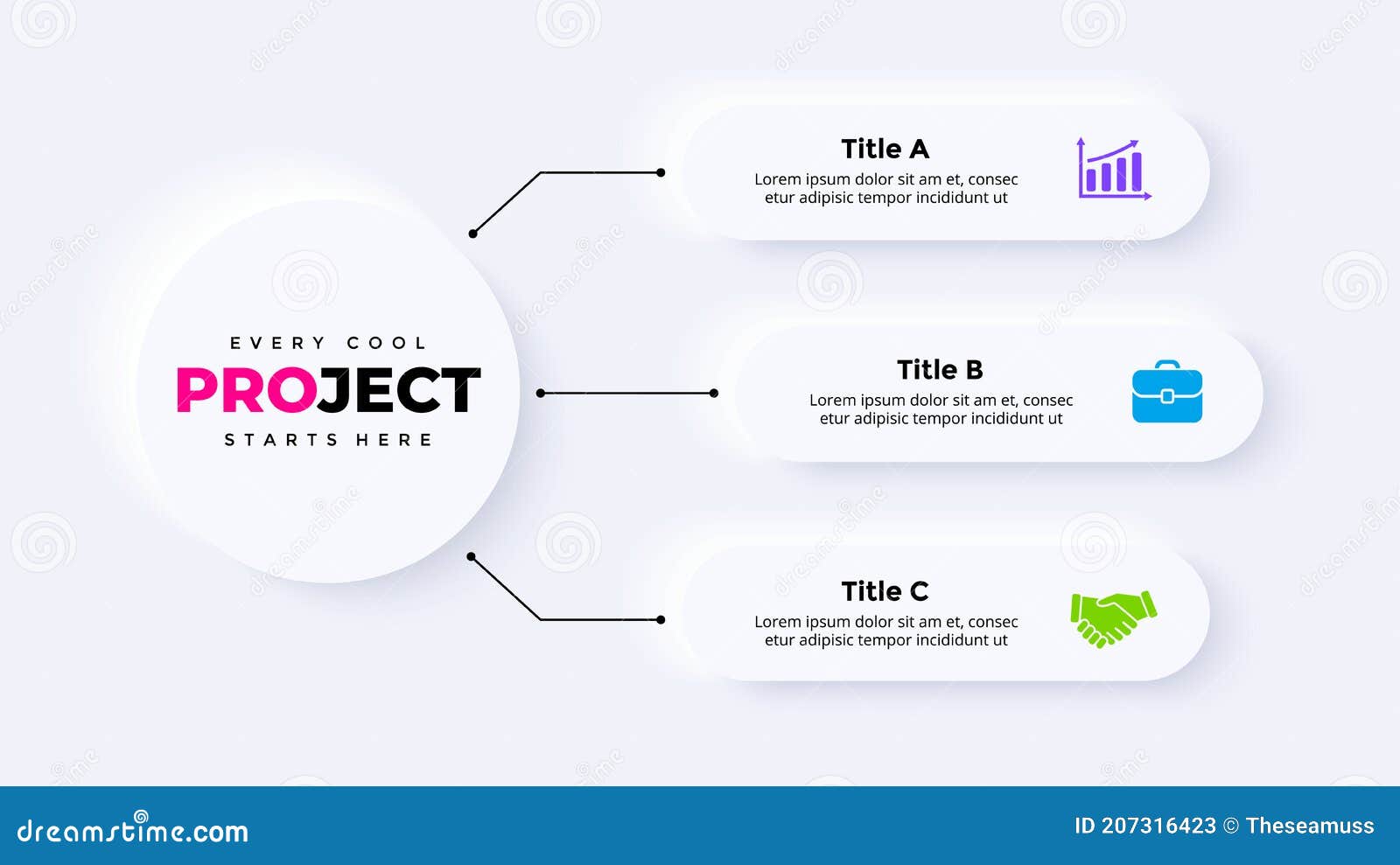 Neumorphic Vector Infographic. Presentation Slide Template. Circles ...