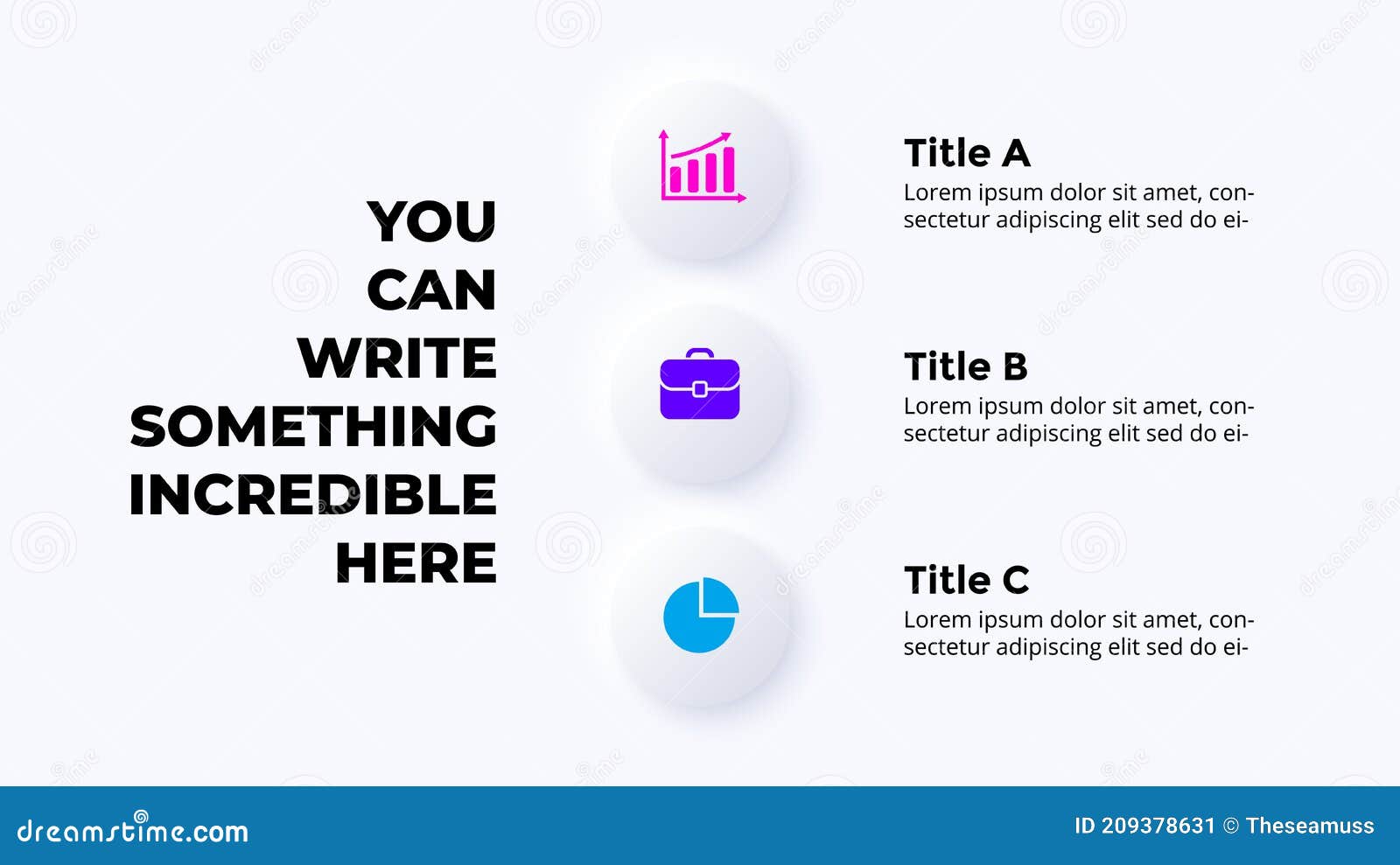Neumorphic Vector Infographic. Presentation Slide Template. Neumorphism ...