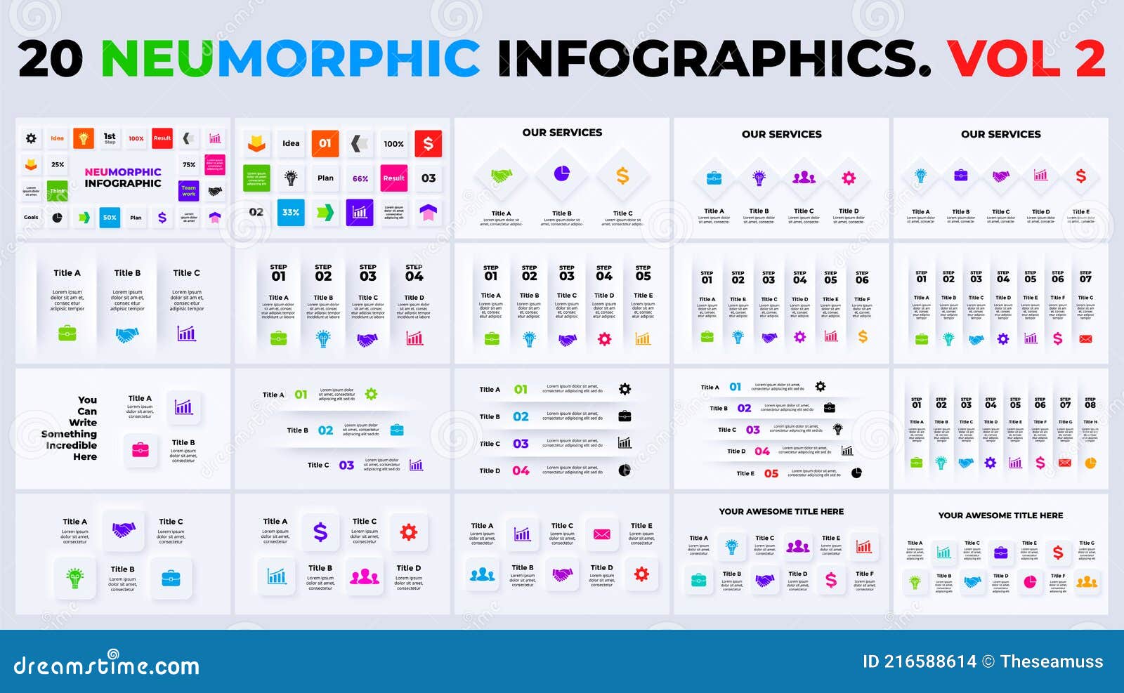 Neumorphic Vector Infographics. Presentation Slide Template. Clean ... Neumorphic Vector Infographics. Presentation Slide Template. Clean ...