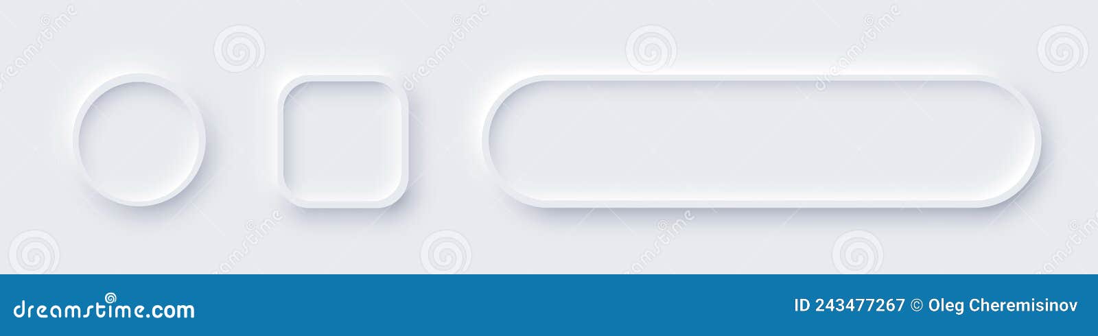 Neumorphism Button Design Set, Slider Element for Website, Mobile App ...