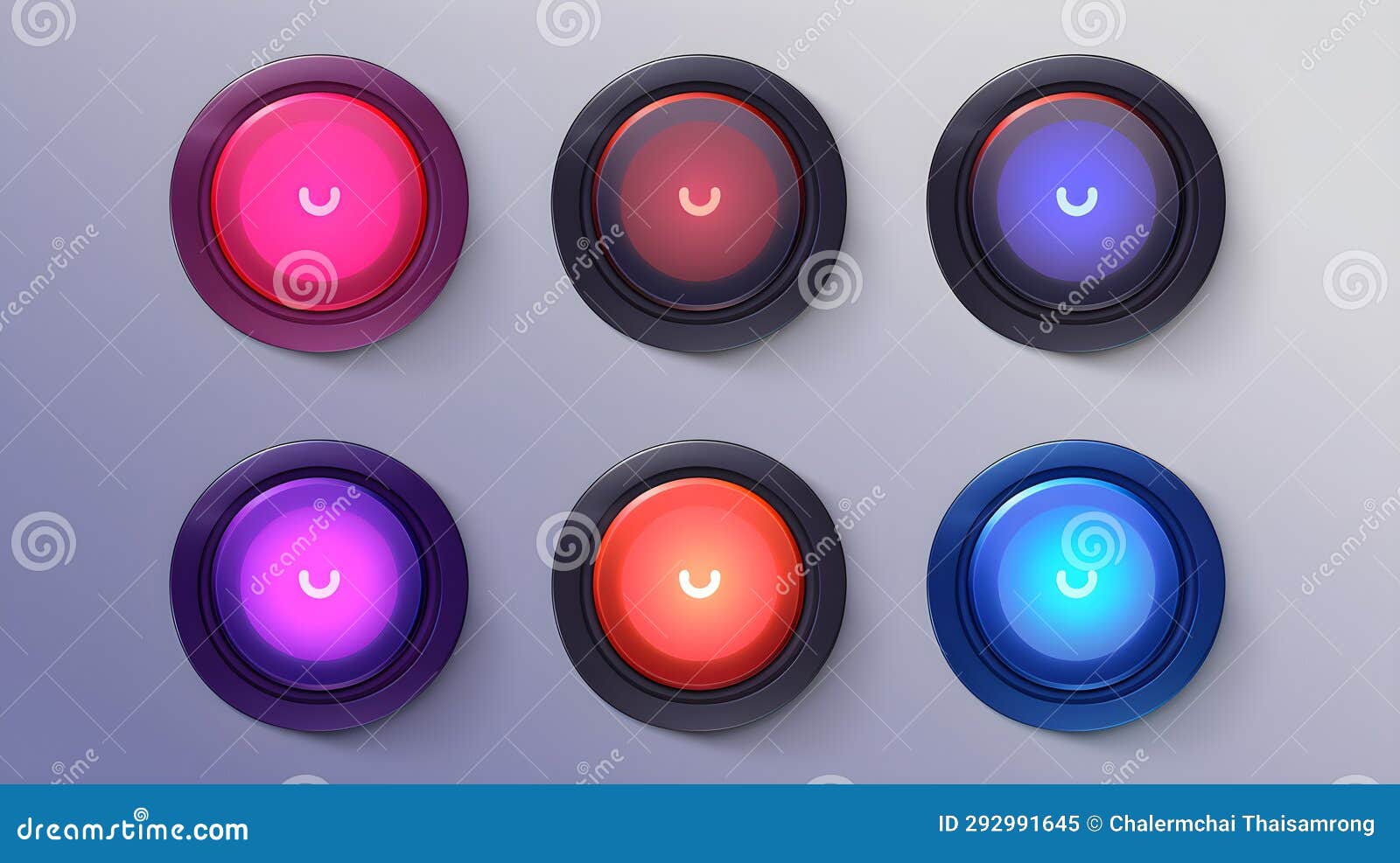 Neumorphism Button Design in Vector, Available in Blue, Purple, Red, by ...