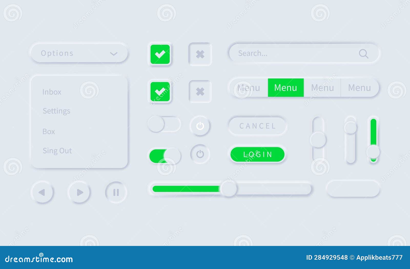 Neumorphism Icons. Neumorphic UI UX White User Interface Web Buttons and Ui Sliders Stock Vector ...