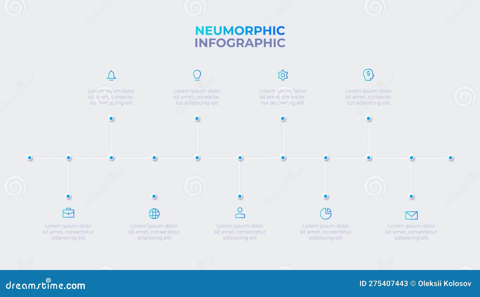 Neumorphism Infographic Timeline. Template of Development Process Stock ...
