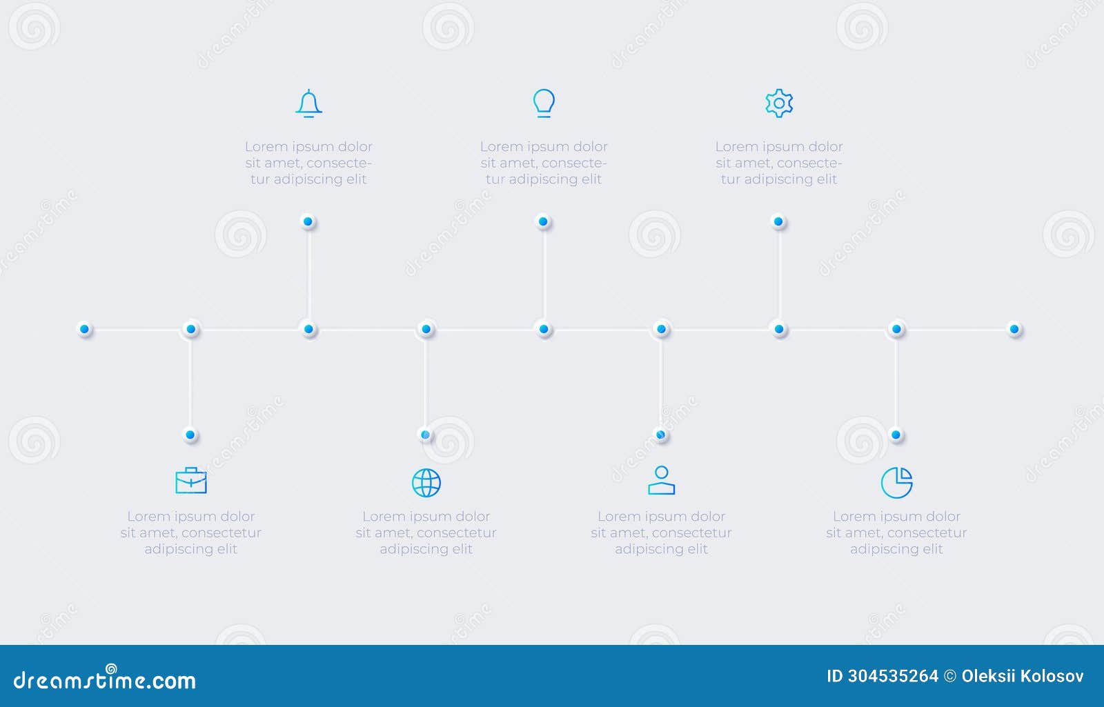 Neumorphism Infographic Timeline. Template of Development Process Stock ...