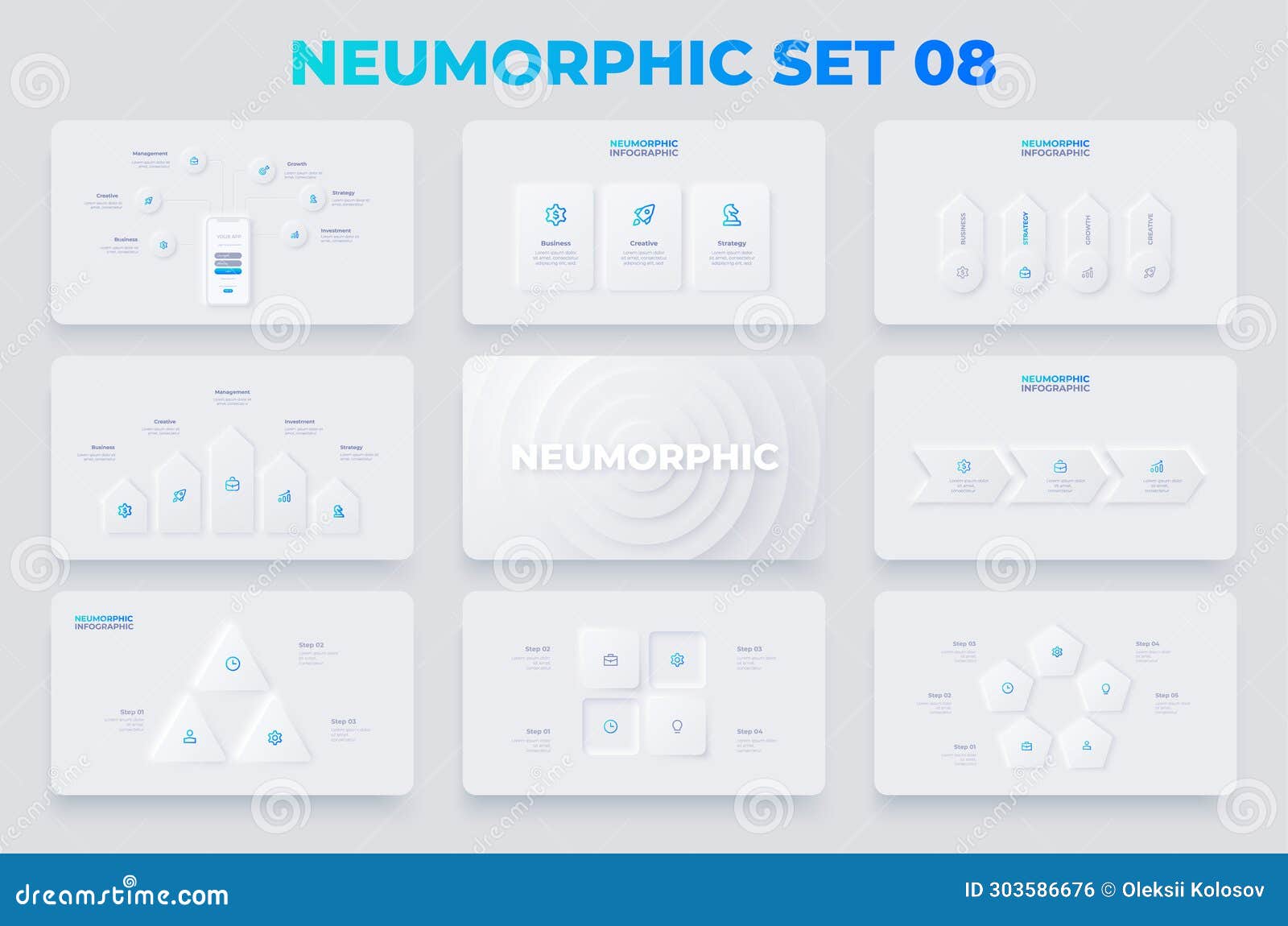 Neumorphism Infographics Elements Set. Timelines, Flow Charts And Cycle ... Neumorphism Infographics Elements Set. Timelines, Flow Charts And Cycle ...