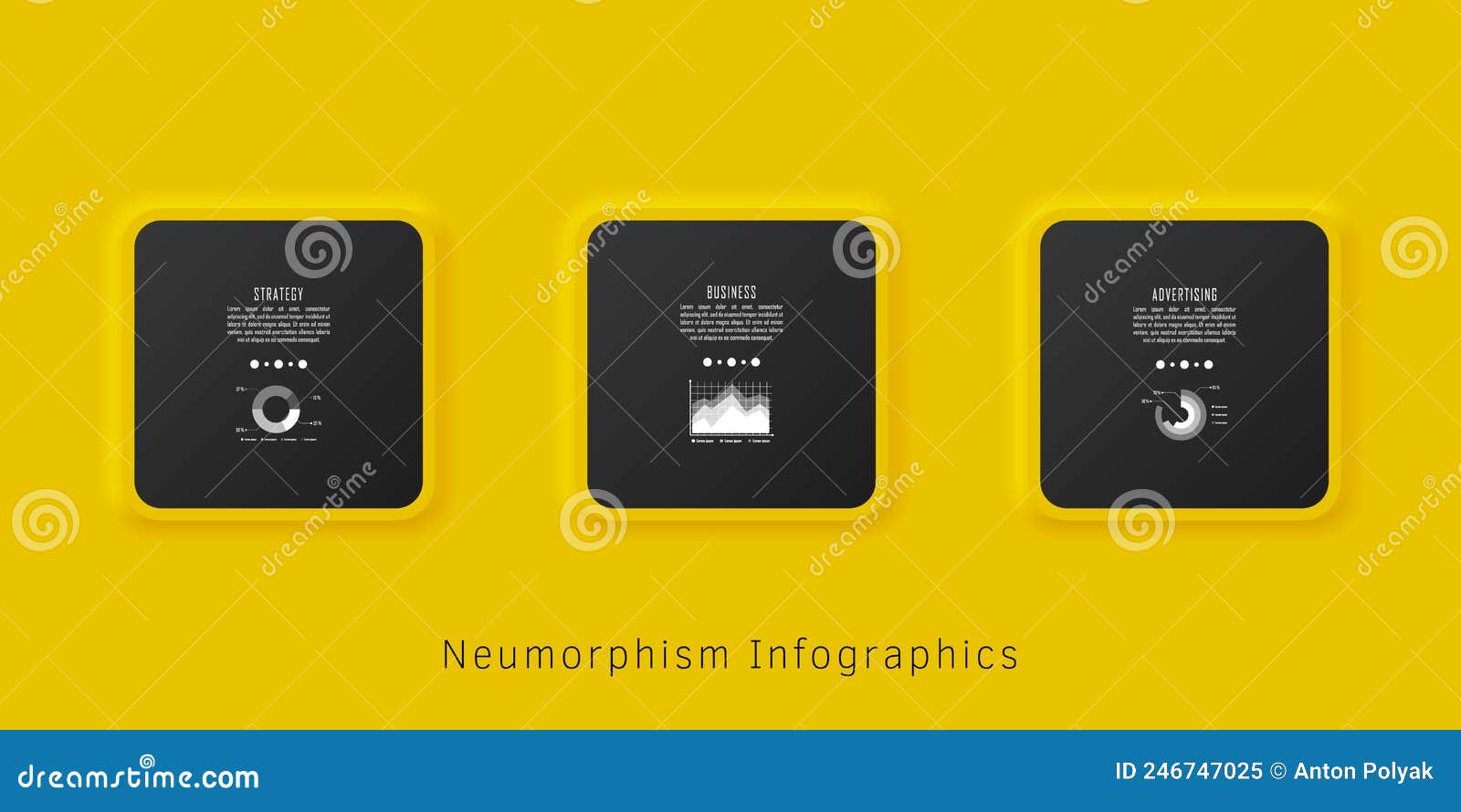 Neumorphism Infographics Template Stock Vector - Illustration of ...