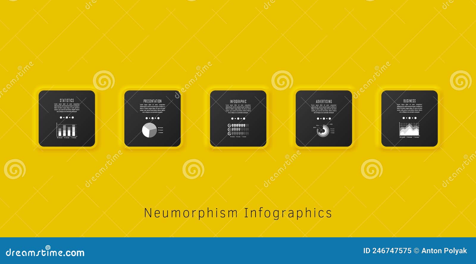 Neumorphism Infographics Template Cartoon Vector | CartoonDealer.com ...