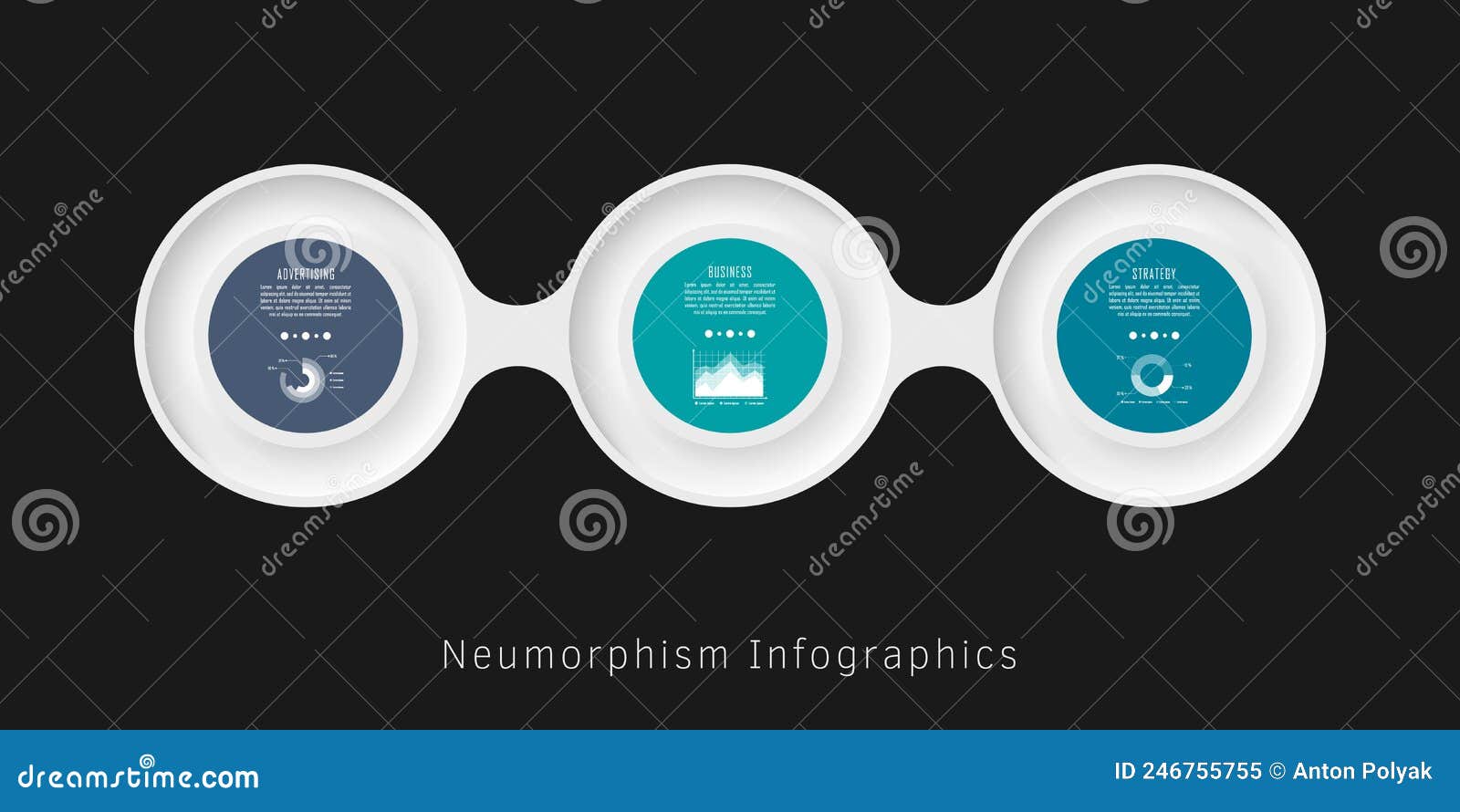 Neumorphism Infographics Template Stock Vector - Illustration of chart ...