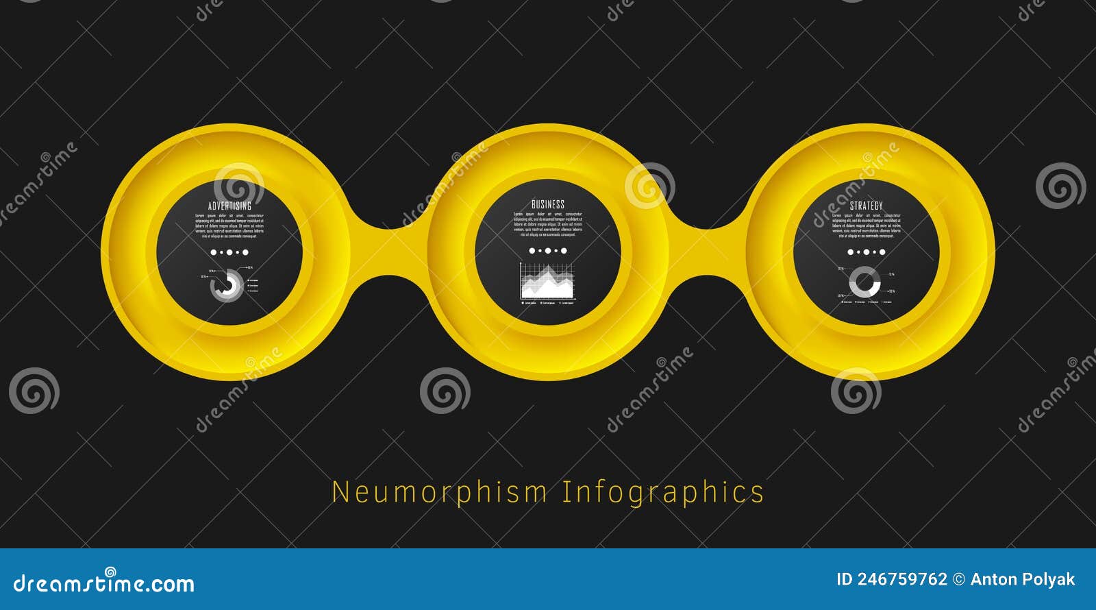 Neumorphism Infographics Template Cartoon Vector | CartoonDealer.com ...