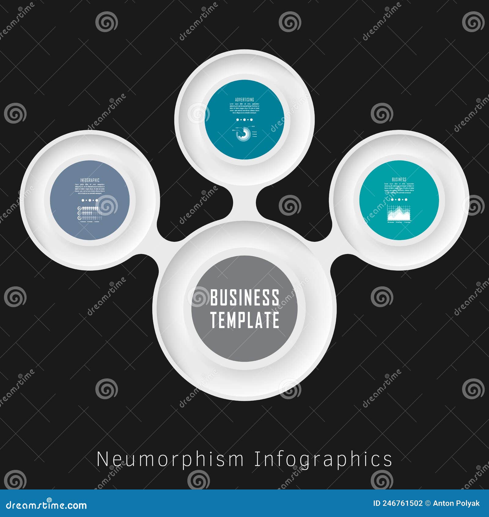 Neumorphism Infographics Template Stock Vector - Illustration of ...
