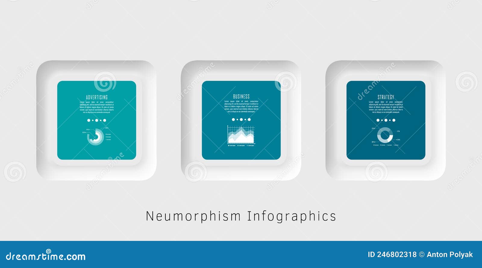 Neumorphism Infographics Template Stock Vector - Illustration of design ...