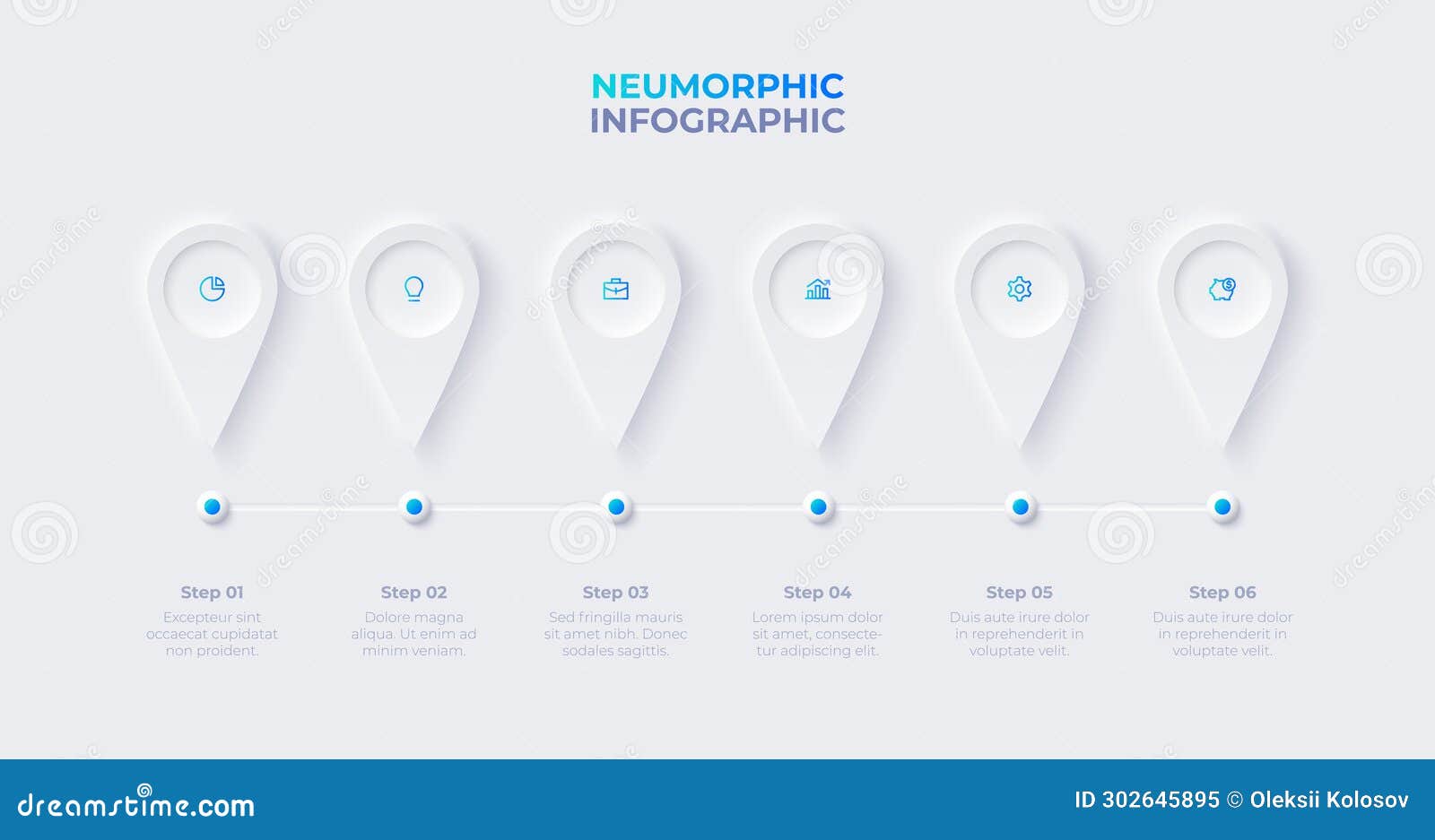 Neumorphism Timeline Infographic. Skeuomorph Concept With 3 Options ...