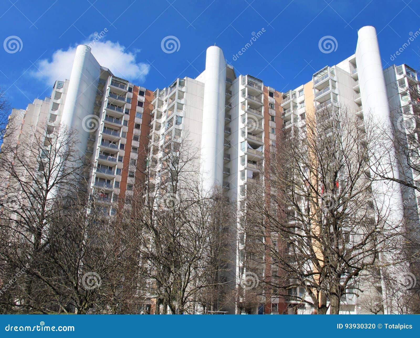 Neuperlach Munich Wohnring stock photo. Image of rises - 93930320
