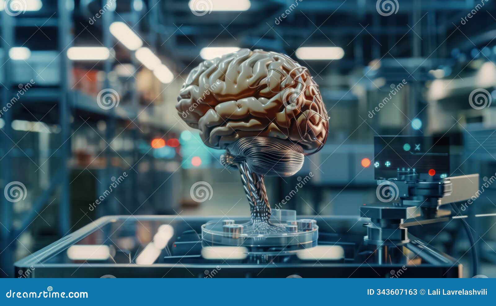 Neural Artificial Intelligence Brain In Factory Lab For Futuristic Research Royalty-Free Stock ...