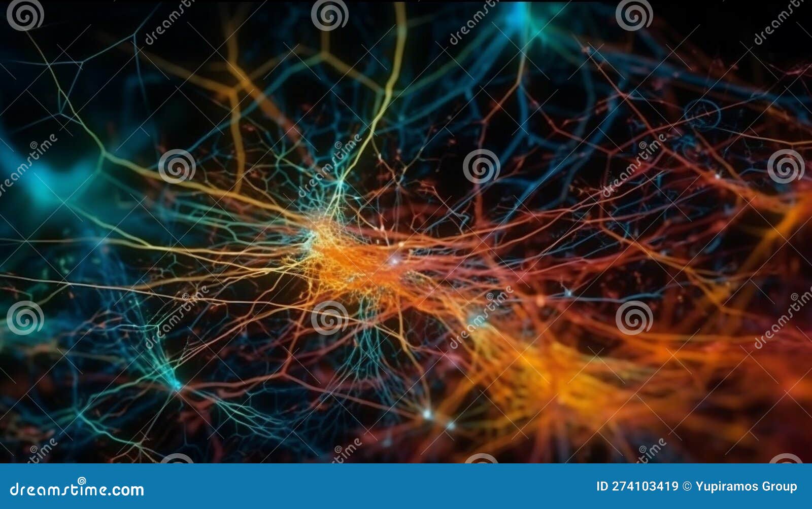 Neural Axons Glow with Multi Colored Synapse Communication Generated by ...