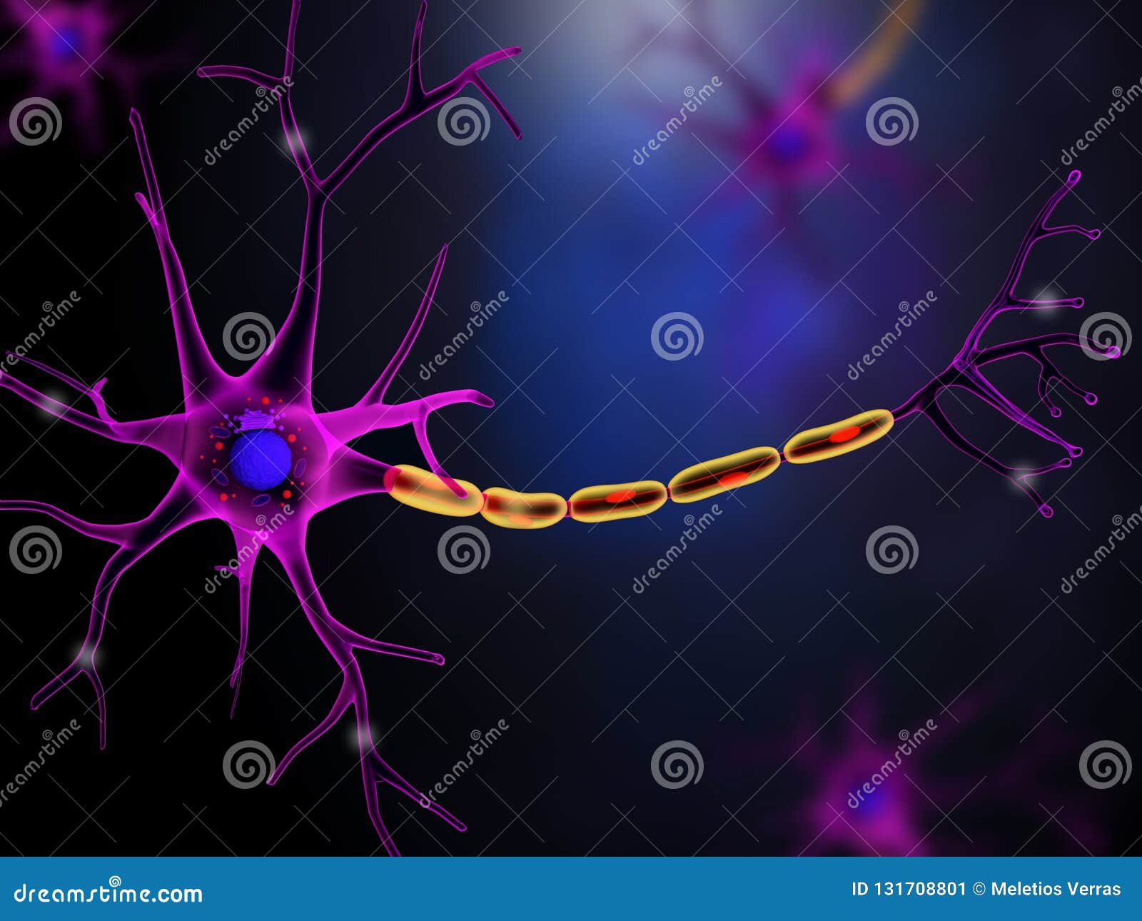 Neural cell stock illustration. Illustration of neurology - 131708801