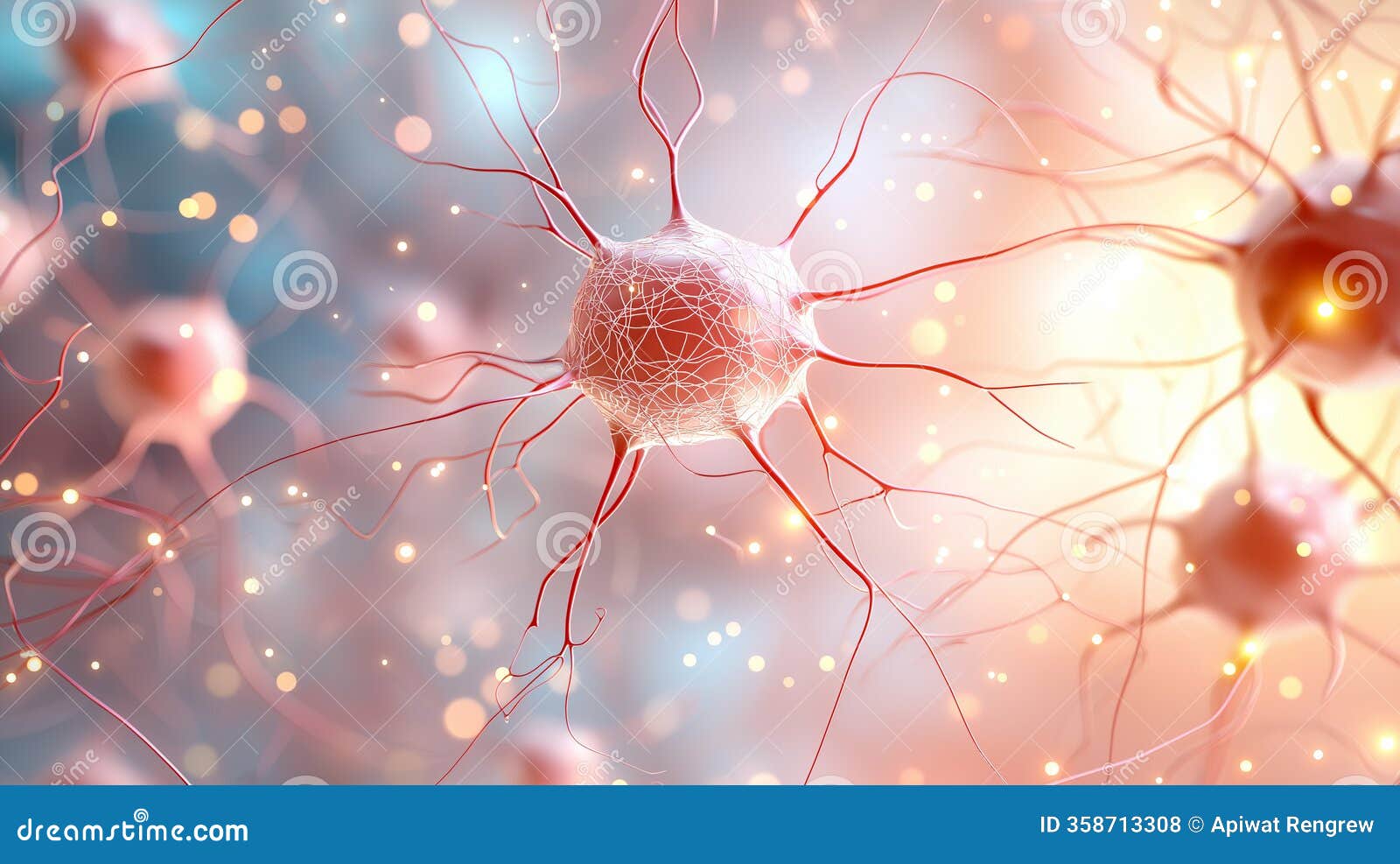 Neural Cells with Intricate Connections Create Vibrant Abstract ...