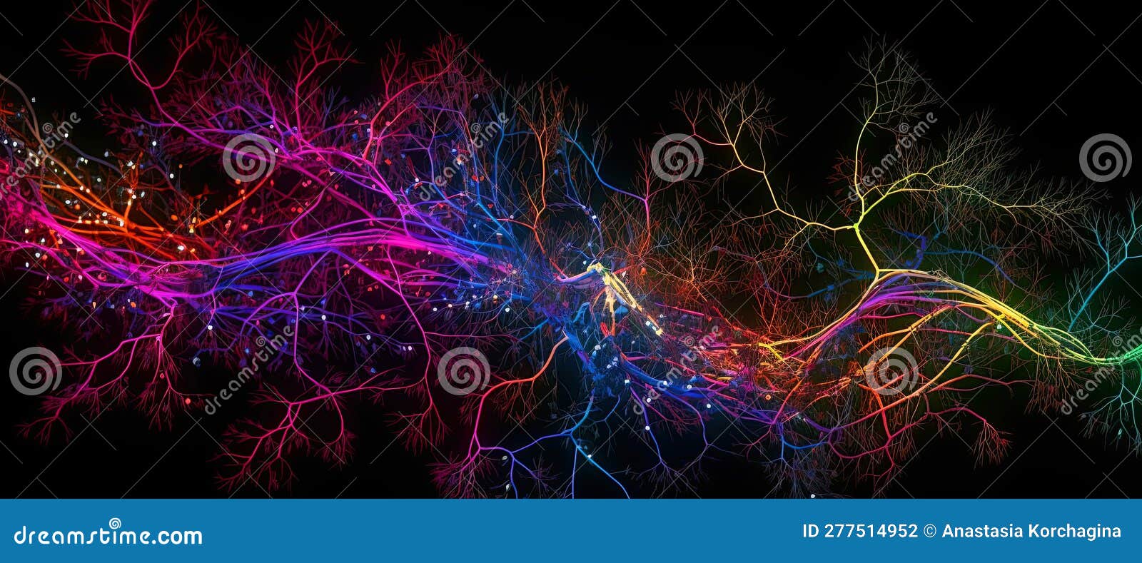 Neural Cells with a Light Pulse on a Dark Background. Generative AI ...