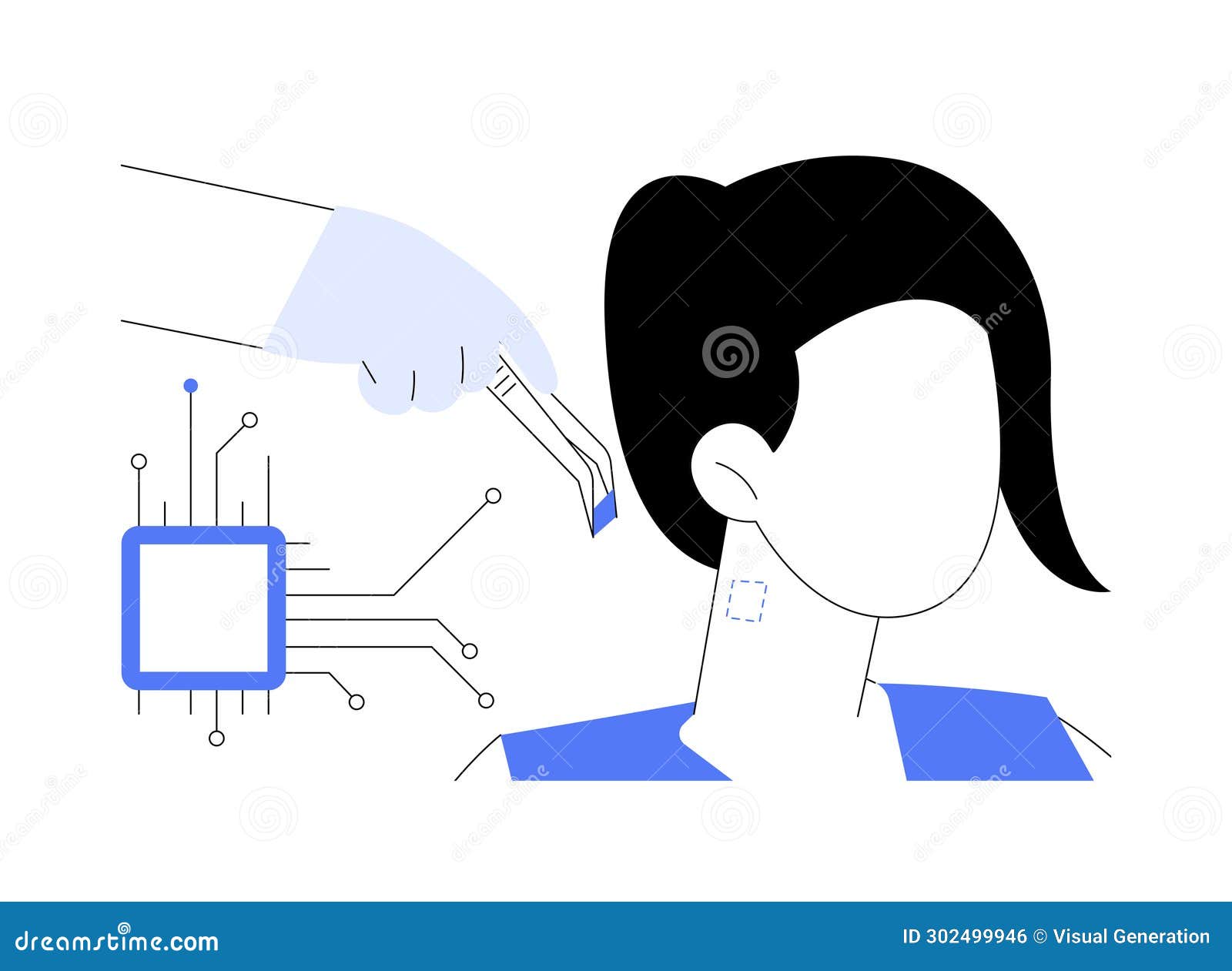 Neural Chip Implants Abstract Concept Vector Illustration. Stock Vector ...
