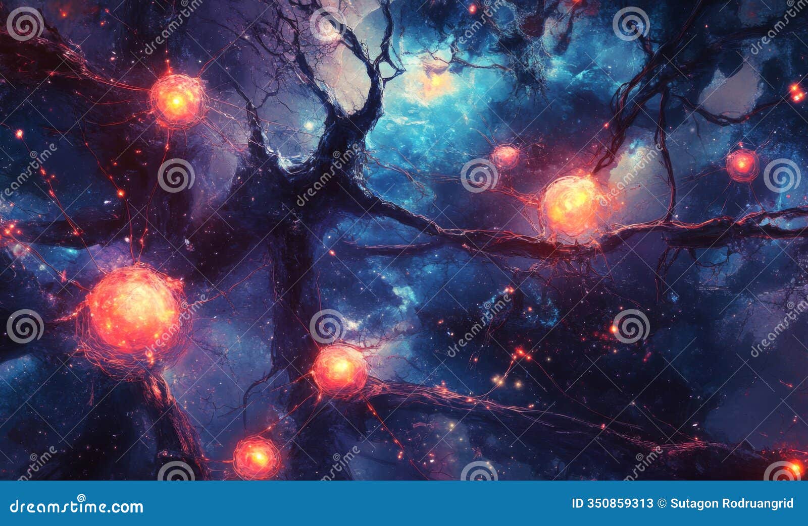 Neural Connection Vector Diagram | CartoonDealer.com #313830156