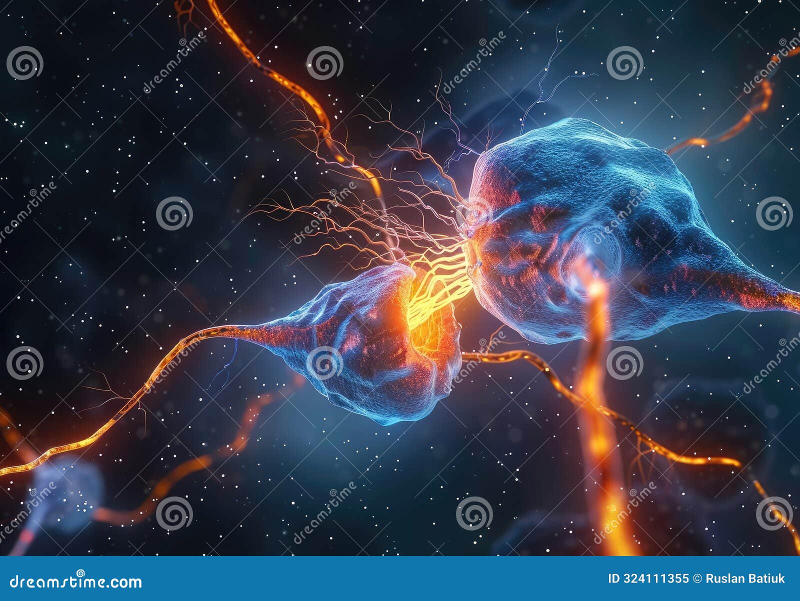Neural Connection: Nerve Synapse - Intricate Junction Where Nerve Cells ...